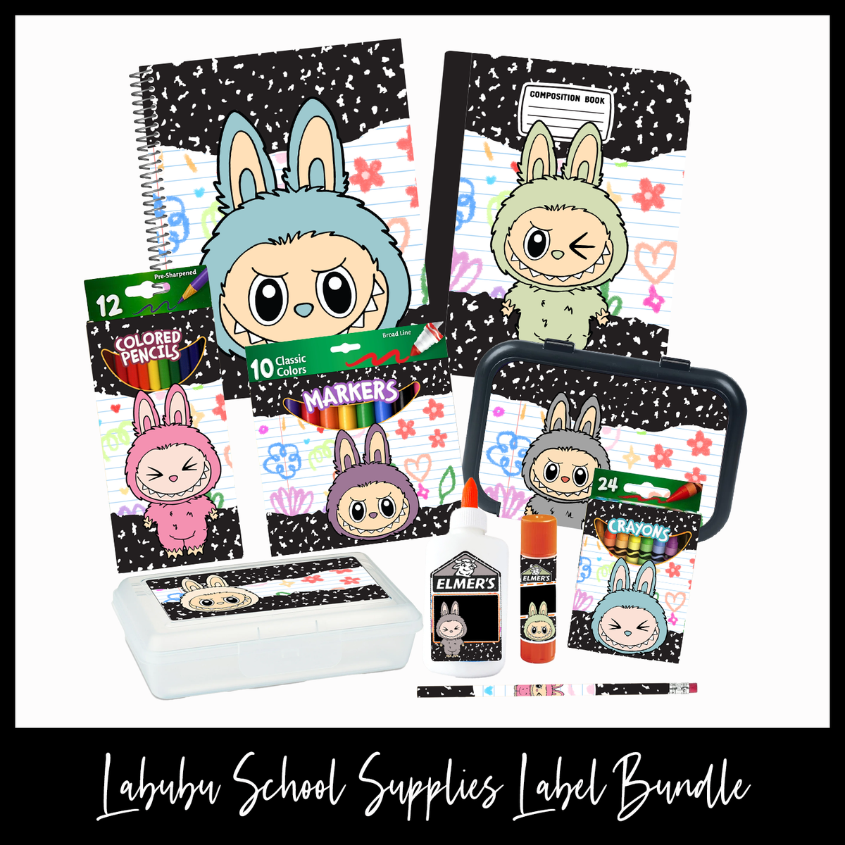 Labubu School Supplies Label Bundle – Kellie Nicole's File Shop